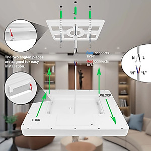 12 inch Square LED Ceiling Light, 3200LM 24W 5000K Daylight Super Bright Ceiling Lights, White Flush Mount LED Lamp, Recessed Lighting fixtures for Kitchen Bathroom Bedroom Hallway Office Garage