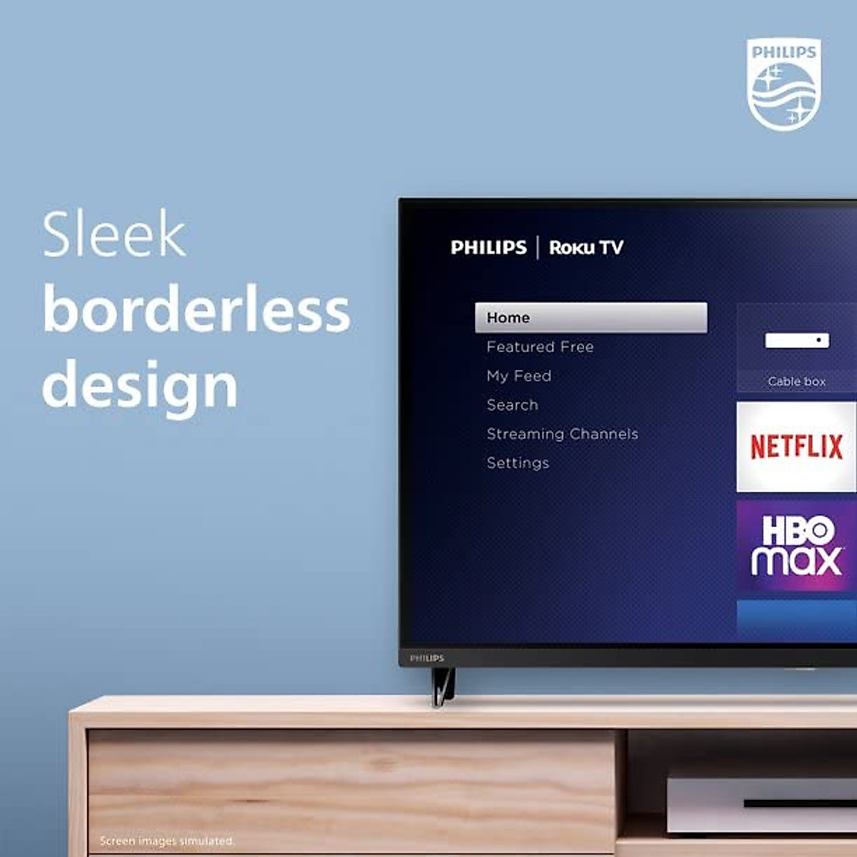 PHILIPS 32-Inch 6000 Series Class HD 720p Borderless Smart TV with Refresh Rate 60 Hz 120 Perfect Motion Rate Works with Siri or Hey Google 32PFL6452/F7 (Renewed)