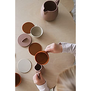 Marlowe & Co Silicone Classic Tea Play Set for Children (Botanical Rose)