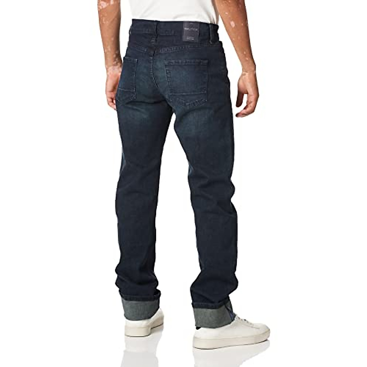 Nautica Men's 5 Pocket Straight Fit Stretch Jean, Pure Adriatic Sea Wash, 36W 32L