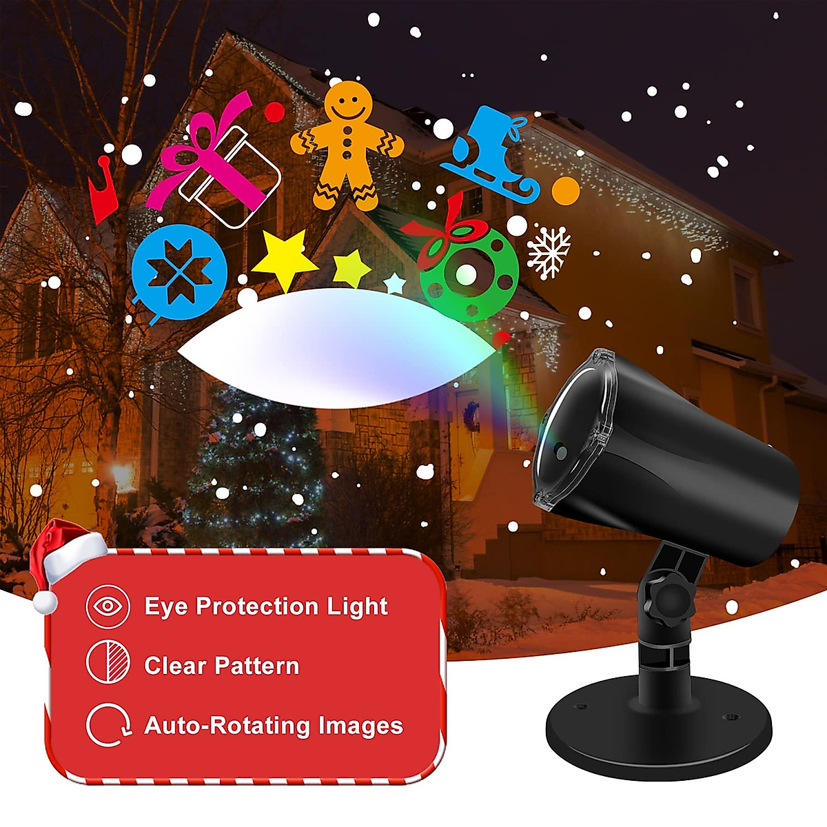 Christmas Projector Lights Outdoor Remote Controlled, Upgraded Rotating LED Lighting Projector Landscape Waterproof for Garden Patio Indoor Home Wedding Party Holiday Decorations