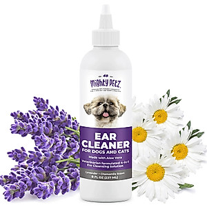 Mighty Petz Dog Ear Cleaner – Pet Ear Wash to Support Itchy, Infection Prone Ears, Yeast and Wax. Advanced & Gentle Otic Cleaning Solution. Ear Drops for Dogs and Cats - 8 oz