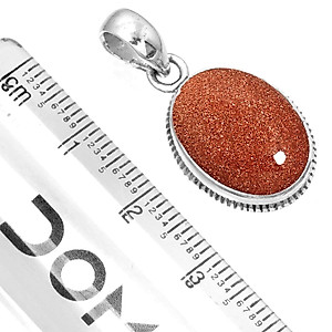 JEWELOPORIUM Brown Gold Sunstone 925 Sterling Silver Pendant for Women Gemstone Victorian Silver Pendant Necklace Mothers' Day Gift Handmade Jewelry