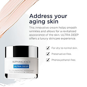 ALPHASCIENCE ULTRA DEEP Cream - Deep Restructuring Treatment - Protects & Helps Support Aging Skin - Helps Reduce Appearance of Wrinkles & Fine Lines - Preservative-Free - 50 ml / 1.7 fl. oz.