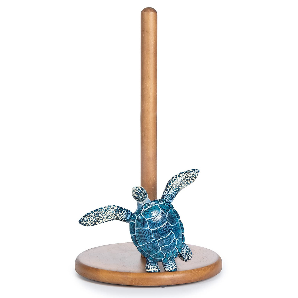 Turtle Paper Towel Holder - Unique Paper Towel Holder Stand Cute Sea Turtle Ocean Decor Gift Beach House Decor Wooden Counter Kitchen Towel Holder, Coastal Decor for Home, Sea Turtle Gifts for Women