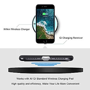 Nillkin Qi Receiver USB C, Thin Wireless Charging Receiver, Type C Wireless Charger Receiver for Galaxy A51/A20E/A20, Pixel 2 and Other Type-C Android Cell Phones(Short Version)