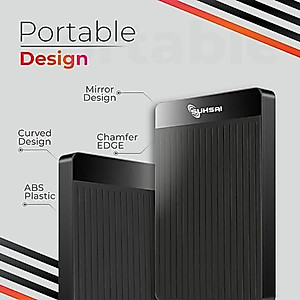 SUHSAI External Hard Drive Type C 500GB USB 3.0 Ultra Slim HDD Storage & Backup Data Hard Disk Compatible with Laptop Computer, Desktop, MAC, Gaming Console, Xbox Console (Black)