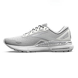 Brooks Women’s Adrenaline GTS 23 Supportive Running Shoe - White/Oyster/Silver - 9 Medium