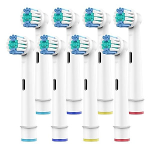 Toothbrush Heads for Oral B, 8 Pack Professional Electric Toothbrush Replacement Heads Medium Soft Dupont Bristles Replacement Toothbrush Heads Precision Clean Brush Heads Refills