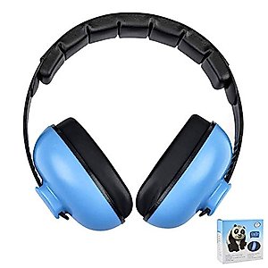 Solar-Power Baby Noise Cancelling Headphones, Ear Protection Earmuffs Noise Reduction for 0-3 Years Kids/Toddlers/Infant, for Babies Sleeping, Airplane, Concerts, Movie, Theater, Firework (Blue)