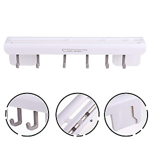 Hemoton Pan Pot Hanger Hook 1 Pc Kitchen Storage Coat Hanger Kitchen Hook Rail Kitchen Holder Shelves for Storage Wall Mounted Wall Mounted Holder Knives Abs White No Punching