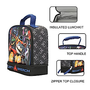 Bioworld Five Nights at Freddy's: Security Breach Insulated Lunch Box With Double Compartments