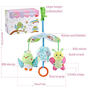 YOYIKER Stroller Toy Car Seat Toys for Infant, Baby Hanging Toys for Babies 0-3-6-12 Months, Newborn Rattle Toys for Baby Boy Girl Presents
