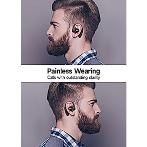 MANKIW Bluetooth Headset with Built-in Three Mic Bluetooth Earpiece V5.3 Hands-Free Wireless Earphones for Driving/Business/Office, Compatible for iOS/Android Cellphone(Black)