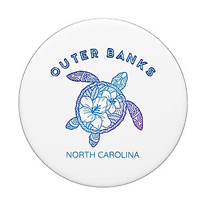 Floral Beach Sea Turtle Art North Carolina OBX Outer Banks PopSockets Swappable PopGrip