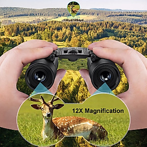 DRANBOL 12X25 Mini Pocket Binoculars for Adults Kids, Small Compact Binoculars for Bird Watching, Opera Concert