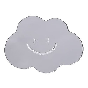 ONLYOU GRIPTOK Phone Grip Korean Grip Tok Simple Cloud Cloud Design Fluffy Mirror Cute Phone Stand Drop Prevention Custom Pair Women's Silver