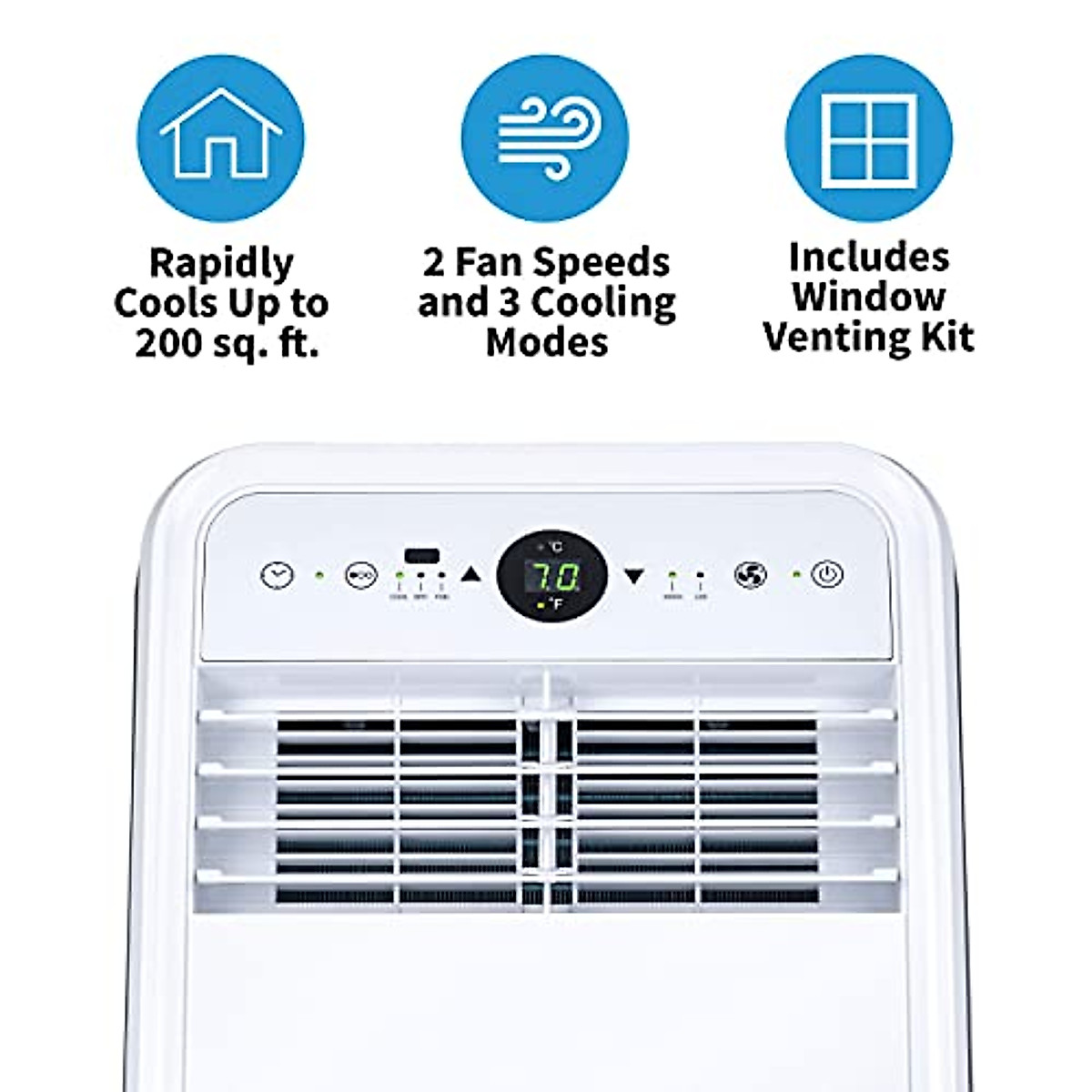Newair Portable Air Conditioner & Dehumidifier | 8,000 BTU | Compact White Portable AC | Portable Fan With 3 Cooling Modes Window Air Conditioner | Small A/C Swamp Cooler With Remote