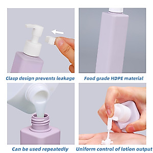 UMETASS 8 oz Leak Proof Shampoo and Conditioner Bottle, Refillable Plastic Shampoo Bottles for Bathroom, Kitchen, Hotel, Large Shampoo and Conditioner bottles(no flip caps)