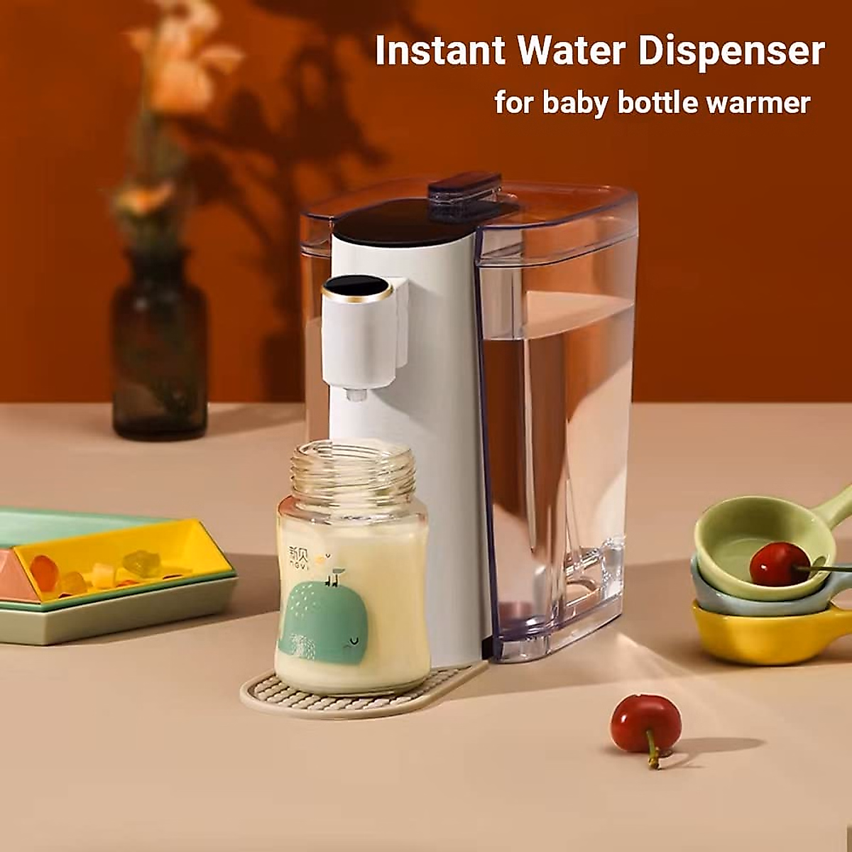 3s Instant Hot Water Dispenser, NovoLido Baby Bottle Formula Dispenser, Mineral/Bottled Water Dispenser, 5 Temperatures Choices, 1200W Portable Water Warmer for Travel, Hotel (Machine + Water Tank)