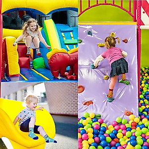 SkiBeaut Kid Non Slip Socks Toddlers Boy Grips Socks Little Boys Girls Sticky Slippery Crew Socks for 5-7 Years Old 12 Pairs Children Grippers House Socks