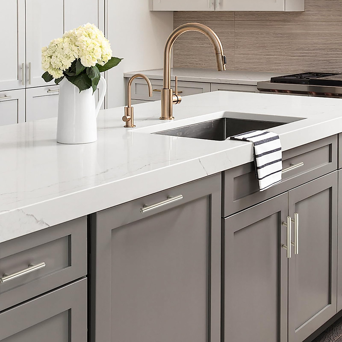 30 PACK 5 Inch Cabinet Pulls with 3 Inch (96mm) Hole Center Stainless Steel Kitchen Cabinet Handles Brushed Nickel Drawer Pulls Kitchen Cabinet Hardware for Cabinets Cupboard,Drawer,Wardrobe