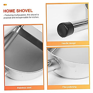 Outanaya 1pc Stainless Steel Dustpan Durable Garbage Sweeper Table Dustpan Brush Kitchen Cleaning Shovel Pans with Handle Industrial Dust Pan Useful Shovel Heavy Duty Dust Pan Black Plastic