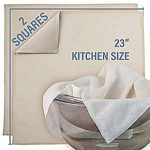 American Cotton Cheesecloth for Straining - 2 Pack Large 23" Precut Cheese Cloth Squares, Hemmed Muslin Fine Reusable Strainer