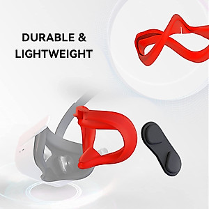 CNBEYOUNG VR Face Cover and Lens Cover Compatible with Quest 2, Sweatproof Silicone Face Pad Mask & Face Cushion for Quest 2 VR Headset, Washable Lightproof Anti-Leakage (Black)