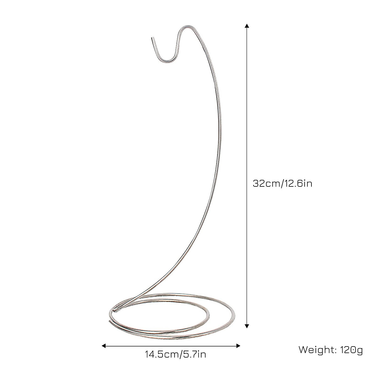 Banana Holder,Multifunctional Fruit Stand for Hanging Bananas, Grapes, Longan and Other Fruits, Stainless Steel Banana Stand with Hooks Silver 12.6x5.7