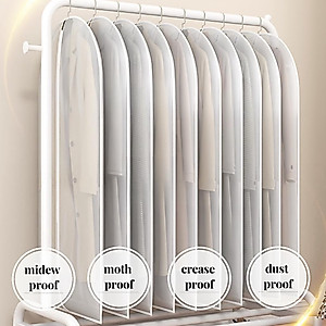 Maylmc 20 Pack Combo Size Clear Garment Bags for Hanging Clothes with Full Zipper for Closet Storage, Clothes Cover For Hanging, Wardrobe Bags for Hanging Clothes.(120 x 60CM x 10P, 100 x 60CM x 10P)