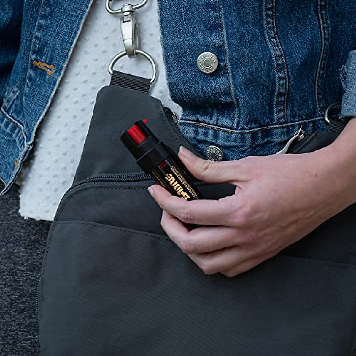 SABRE Advanced Pepper Spray for Self Defense, 3-in-1 Formula with Maximum Strength Pepper Spray, CS Military Tear Gas, UV Marking Dye, Fast Access Easy Carry Belt Clip, 35 Bursts, 0.67 fl oz, 2 Pack