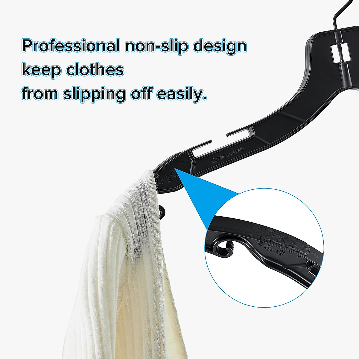 Donext Plastic Hangers with 360 Swivel Metal Hook, Heavy Duty Clothes Hangers, Durable Closet Hangers for Shirt, Coat and Dress (30 Pack, Black)