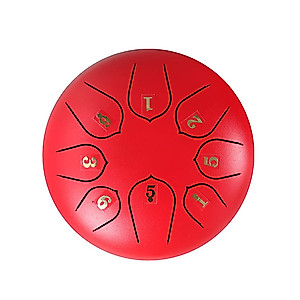 LAOZE Steel Tongue Drum-12 Inch 13 Note Percussion Instrument Lotus Hand Pan Drum with Drum Mallets Carry Bag (6''-8note, Gold)