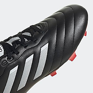 adidas Unisex Goletto Firm Ground Soccer Shoe, Core Black/White/Red, 7 US Men