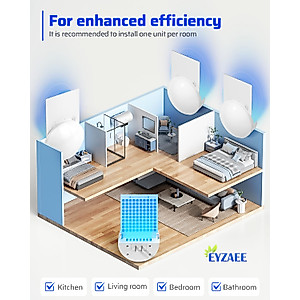 Eyzaee Fruit Fly Traps for Indoors, 2 in 1 Flying Insect Trap Blue Light Plug in Bug Catcher with Warm Night Light Effective Insect Control for Home-Odorless and Mess Free(1 Device + 5 Glue Boards)