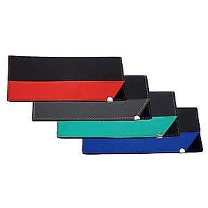 Calabria Eye Glasses Case Soft PU Faux Leather Felt Red Blue Green Grey (4 Pack) Eyeglass Pouch Slip-In Eyewear Sunglass Bag