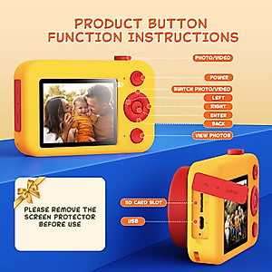 Kids Camera for Boys and Girls, SUPREUN Kids Digital Video Toddler Camera 1080P 16MP Video Camera Recorder Compact Point and Shoot Camera Christmas Festival Birthday Gifts for Kids Toys,32GB TF Card