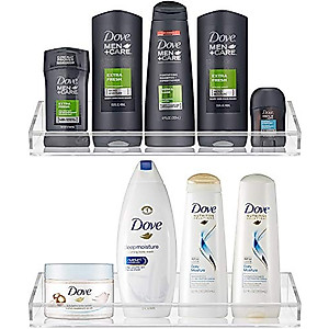 Sorbus Acrylic Bathroom Floating Display Shelves, Clear Shelf Storage for Bath Toiletries, Bookshelf, Spice Rack Wall Mounted, Clear