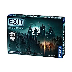 EXIT: Nightfall Manor (with Jigsaw Puzzles) | EXIT: The Game – A Kosmos Game | Family-Friendly, Jigsaw Puzzle-Based at-Home Escape Room Experience | Collaborative Game | for 1 to 4 Players, Ages 10+