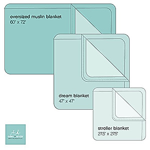 aden + anais Oversized Blanket, 100% Viscose from Bamboo, 4 Layer Lightweight and Breathable, 60 X 70 inch, Skylight Birch