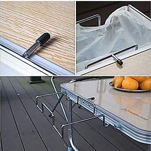 Trash Bag Holder, Outdoor Trash Can Bracket Dustbin Cage Garbage Plastic Bag Holder Table Rack for Camping Picnics Parties Scrapbooking, 13.6 X 10.2 X 1.8 in