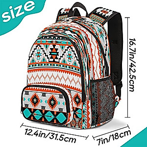 Pardick Aztec Print School Backpacks for Girls Boys Teens Students - Stylish College Schoolbag Book Bag - Water Resistant Travel Backpacks for Women Men
