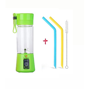Tukribish Portable Blender for shakes and smoothies, Cordless Personal Mini Travel Fruit Juicer Cup Mixer Electric Smoothie Blender Maker, 13oz Bottles, USB Rechargeable (Green)