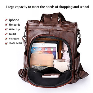 Logbagpa women Fashion backpack Purses PU Leather Anti Theft Large Ladies Handbags and Shoulder Travel Bags (1-BLACK)