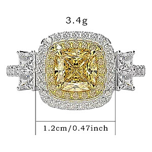 Chunky Rings for Women Jewelry Engagement Cut Wedding Stone Gift White Ring Handmade Luxury Rings (Gold, 8)