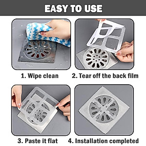 2024 New Disposable Floor Drain Sticker, 4" Disposable Shower Drain Cover Hair Catcher, Sewer Hair Blocking Sticker Hair Strainer for Bathroom Laundry Bathtub Kitchen (20)