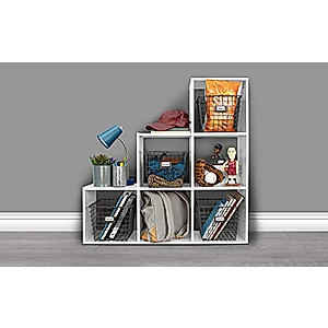 Spectrum Wire Small Basket with Label Plate (Industrial Gray) - Storage Bin & Décor for Bathroom, Closet, Pantry, Under Sink, Toy, Shelf, Kitchen, & Nursery Organization