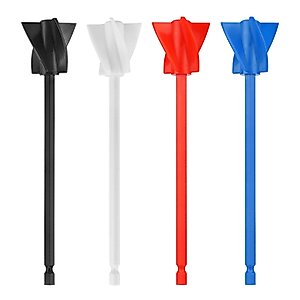 QOONESTL Resin Mixer Paddles, 4pcs Reusable Paint Mixer Epoxy Mixer Paddles, Multipurpose Mixer Drill Attachment for Resin, Paint, Silicone, Ceramic Glaze Mixing(Black+White+Red+Blue)