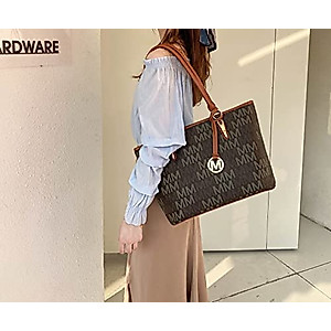 MKF Collection Shoulder Bags for Women Small Tote Handbag Crossbody bag & Wristlet Purse Top Handle PU Leather 4-pcs Set Pocketbook